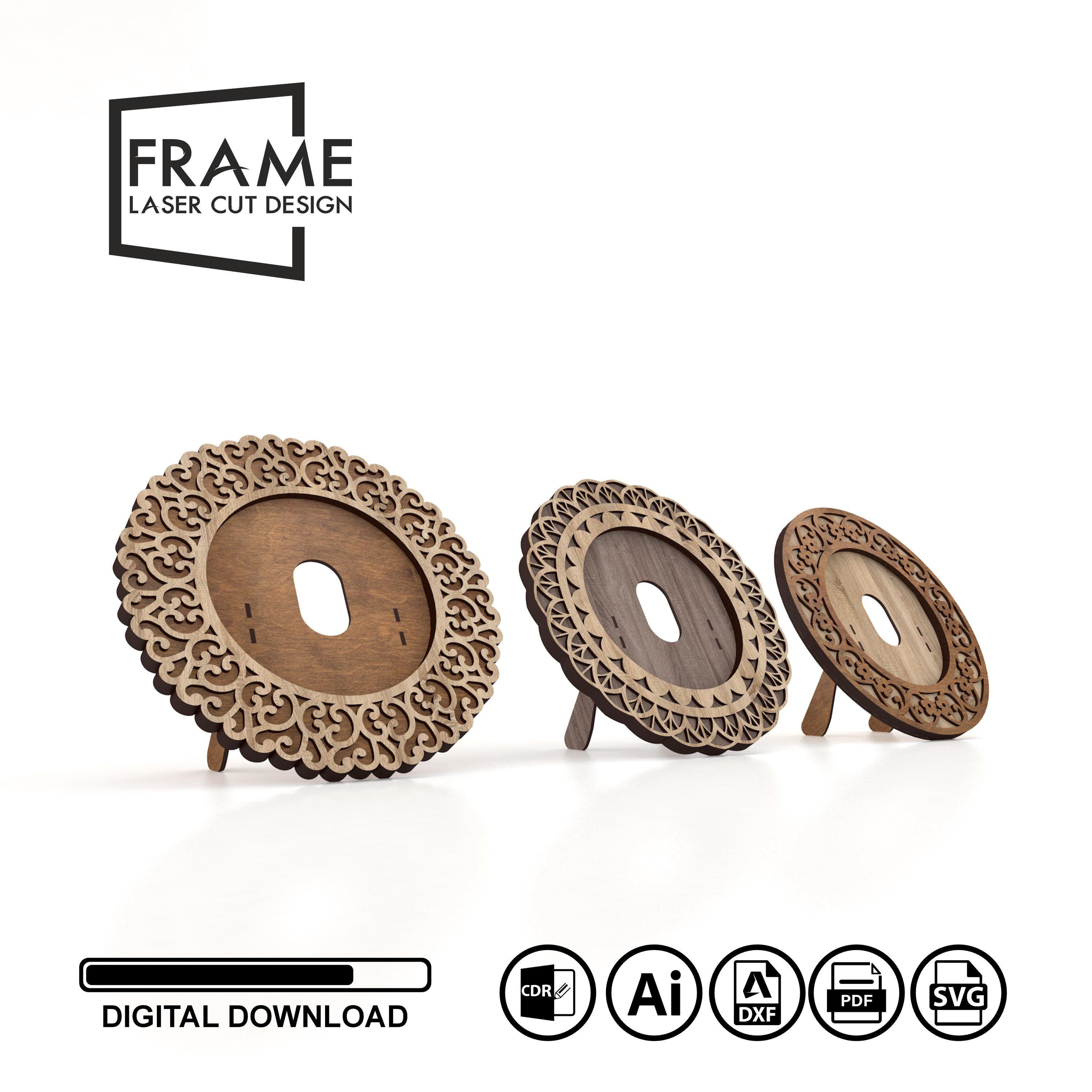 Circle Photo Frame Laser Cutting File 4 Layered Practical Frame Stylish ...
