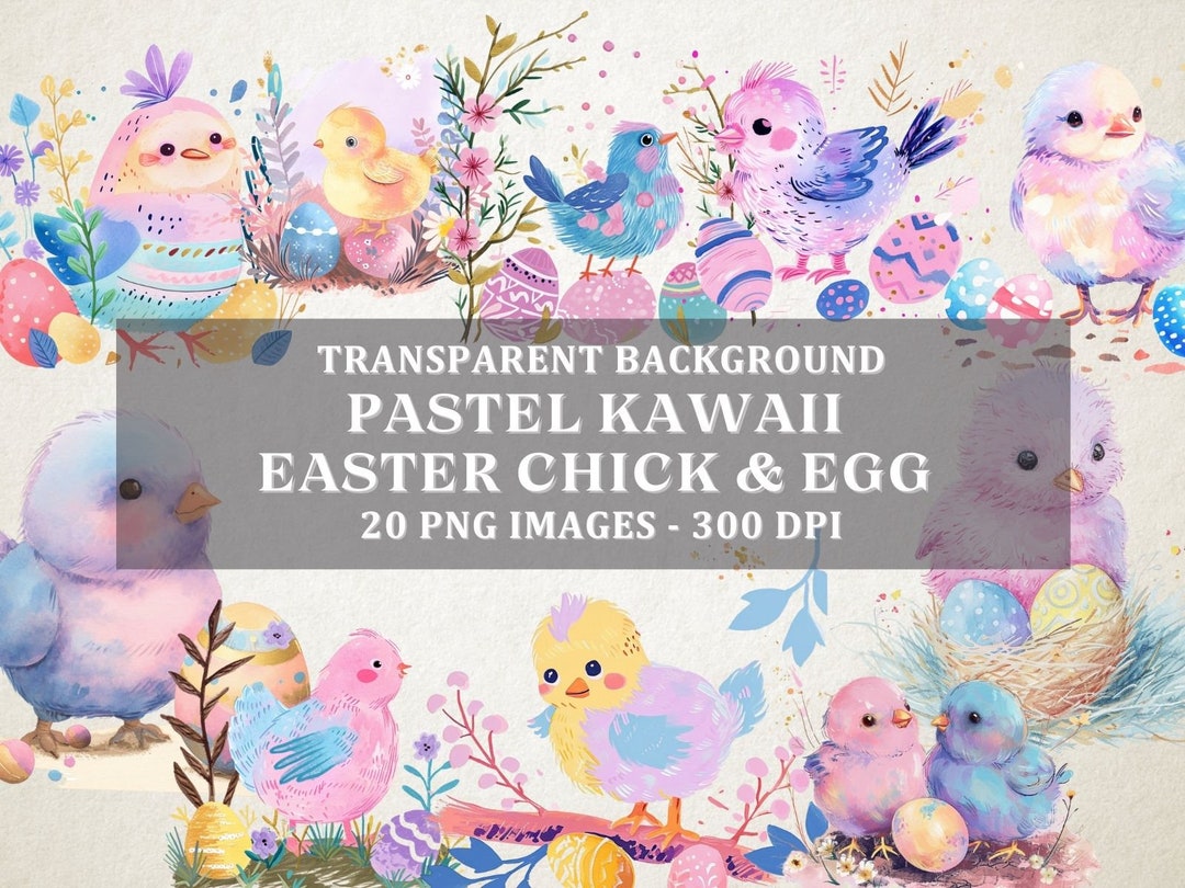 Easter Chick and Eggs Clipart Set - 20 Adorable Illustrations for DIY ...