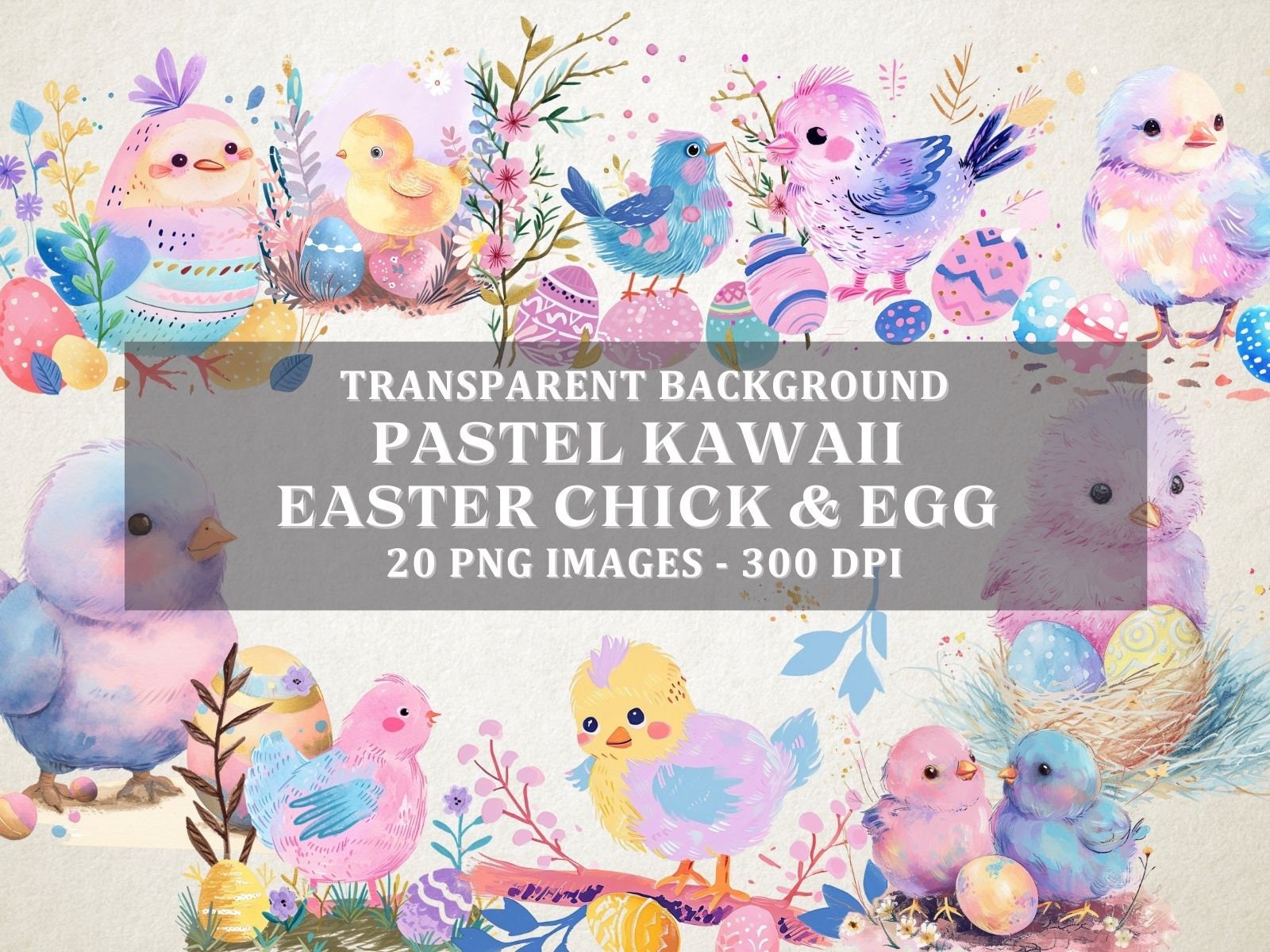Easter Chick and Eggs Clipart Set - 20 Adorable Illustrations for DIY ...