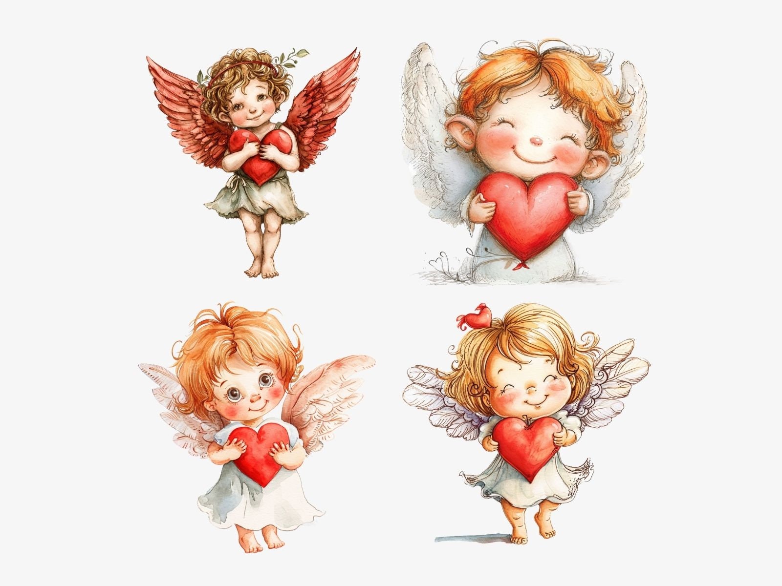 Valentine's Day Clip Art Set, Cute Love Cupid PNG, Transparent ...