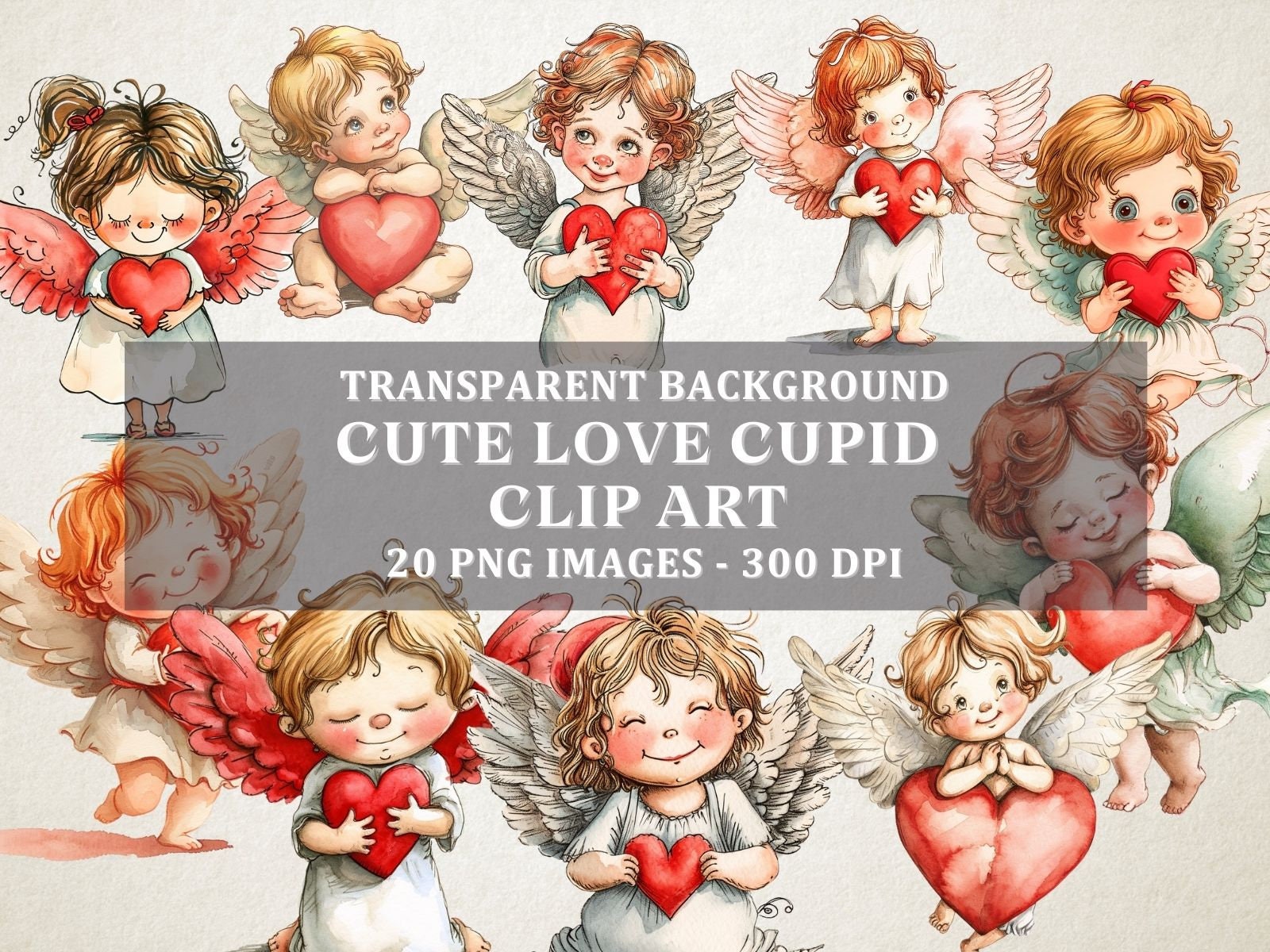 Valentine's Day Clip Art Set, Cute Love Cupid PNG, Transparent ...