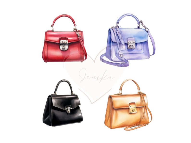 Set of 50 - Handbags Clipart - Planner Girl Clip Art, Fashion ...