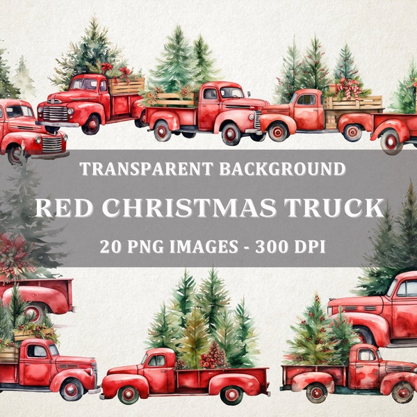 Red Christmas Truck - Etsy