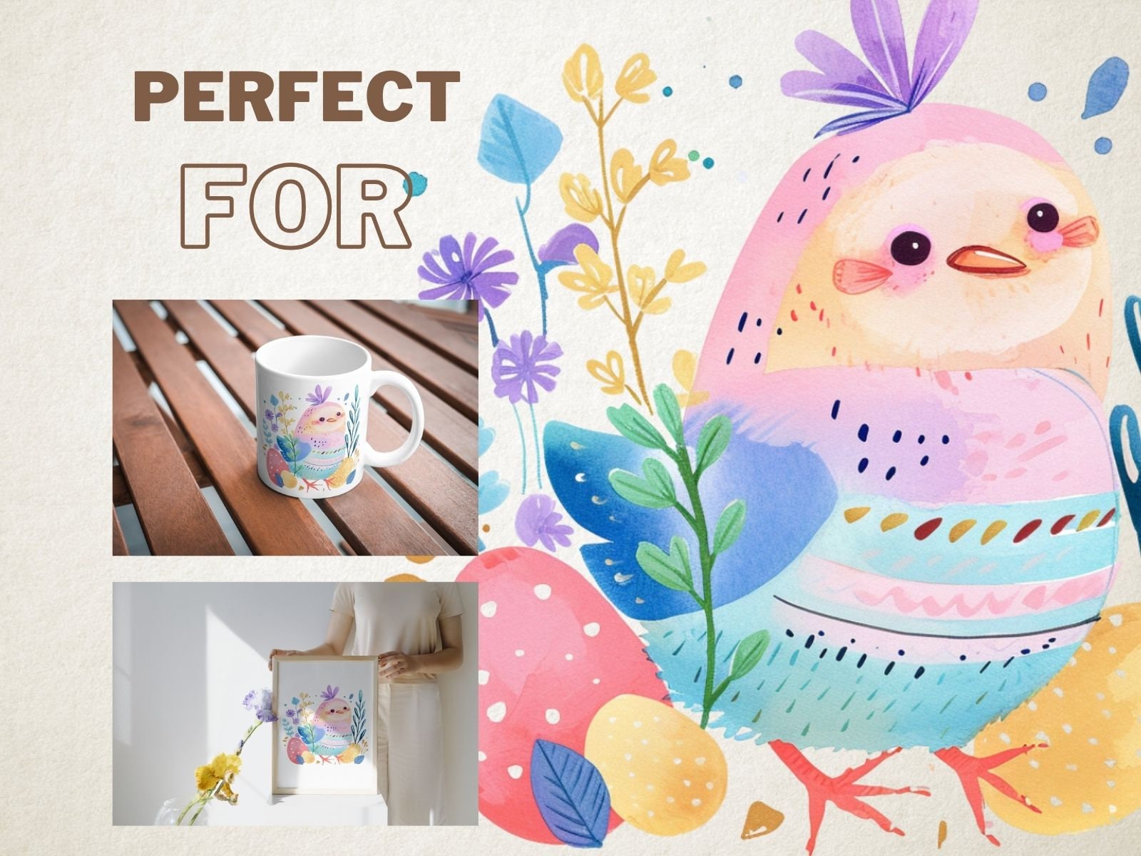 Easter Chick and Eggs Clipart Set - 20 Adorable Illustrations for DIY ...