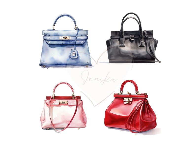 Set of 50 - Handbags Clipart - Planner Girl Clip Art, Fashion ...