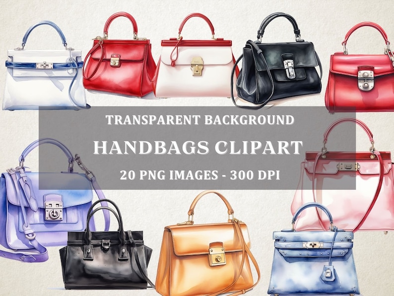 Set of 50 - Handbags Clipart - Planner Girl Clip Art, Fashion ...