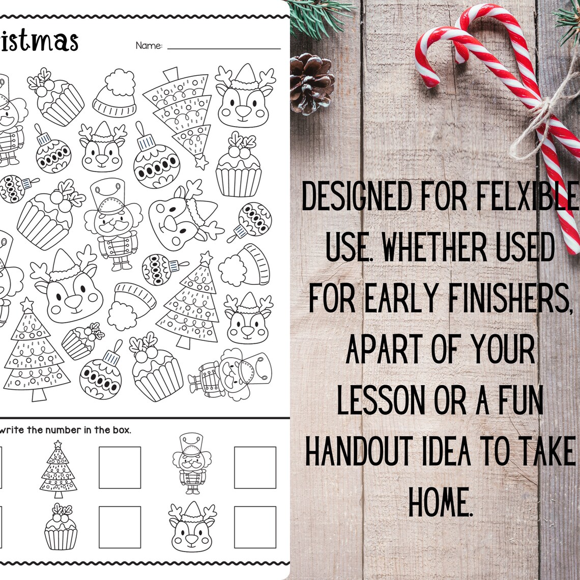 10 Printable Christmas I Spy Worksheets Early Finisher - Etsy