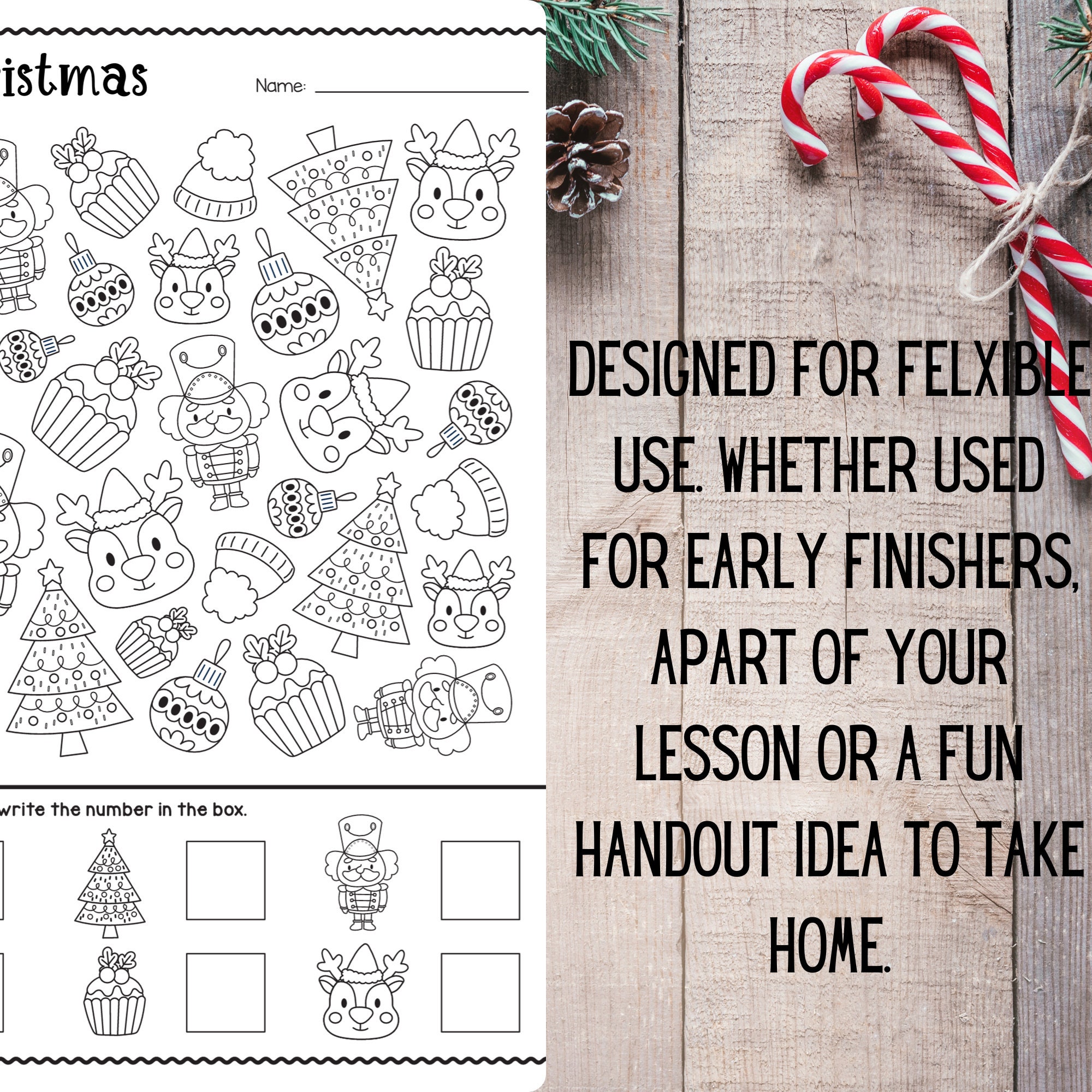 10 Printable Christmas I Spy Worksheets Early Finisher - Etsy