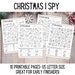 10 Printable Christmas I Spy Worksheets Early Finisher - Etsy
