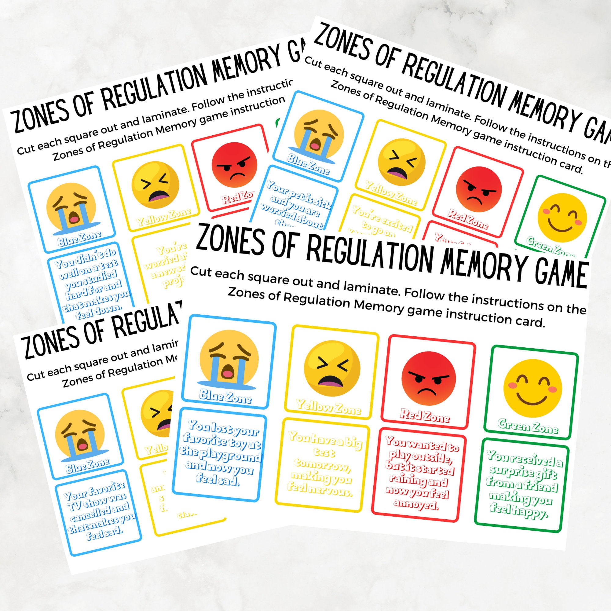 Zones of Regulation Worksheets Games and Resources Bundle - Etsy