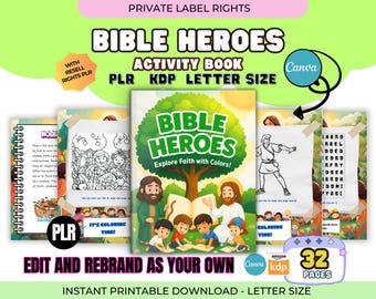 Bible Heroes Activity Book: Christian Coloring & Games (canva Editable ...