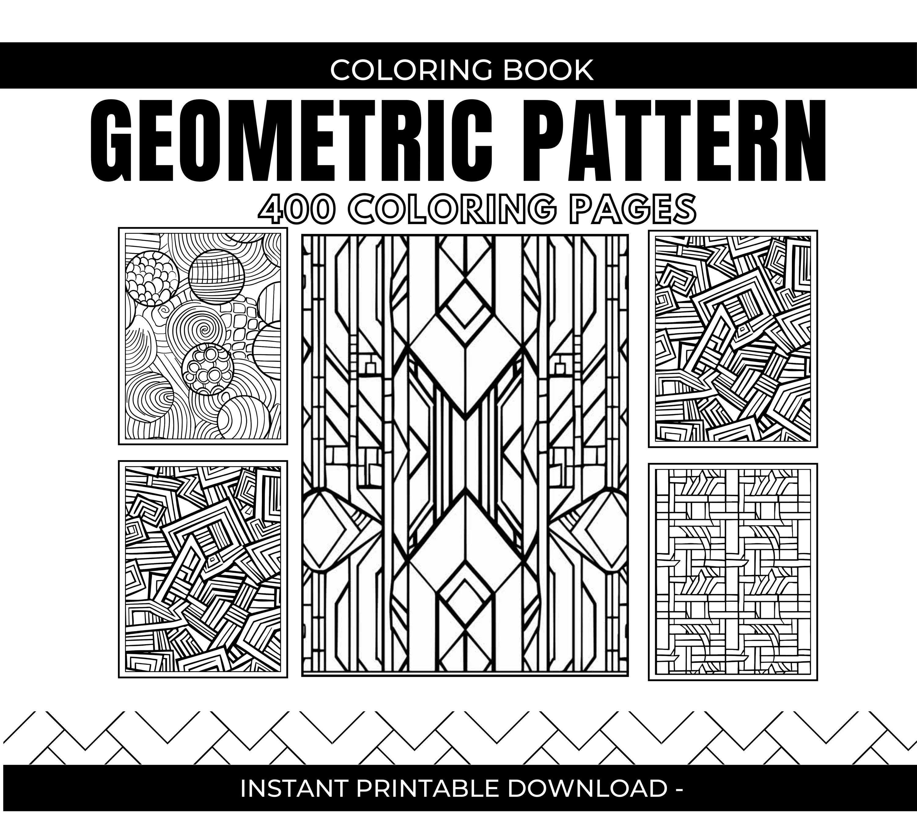 400 Geometric Patterns Coloring Pages, Printable, Instant Digital ...