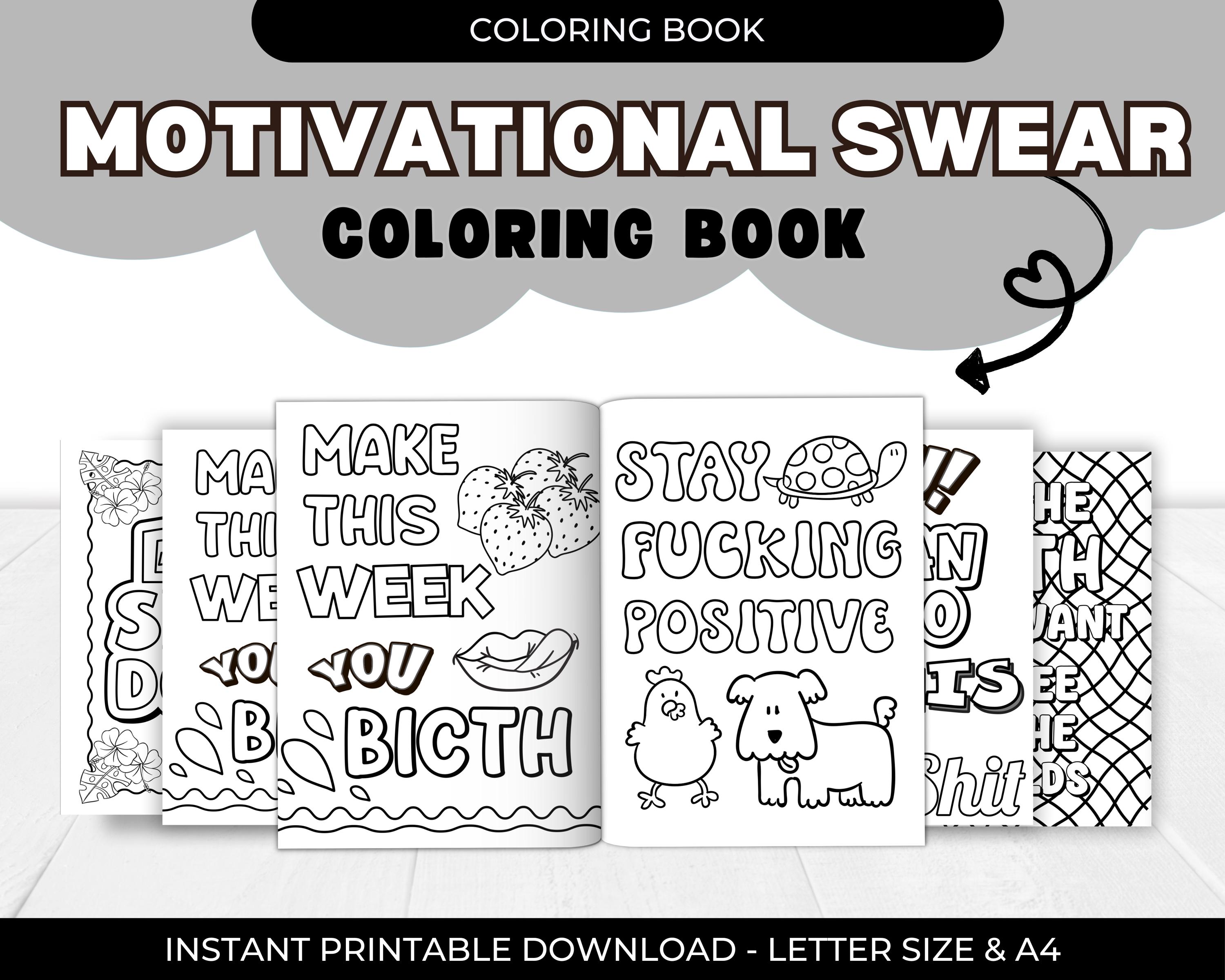 40 Motivational Swear Words Coloring Pages, Printable Coloring Book ...