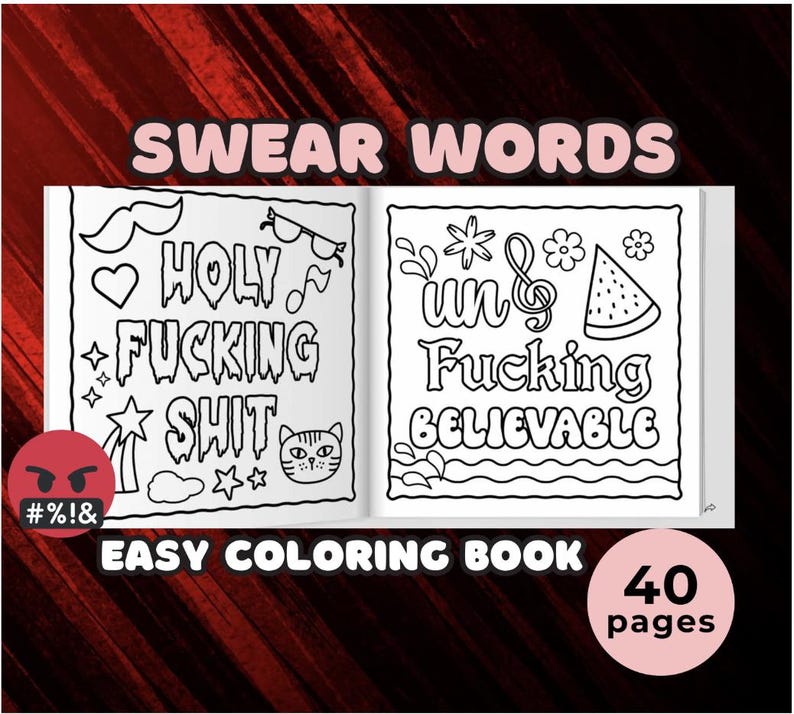 Swear Words Coloring Pages Printable Coloring Pages Funny Savage Swear ...