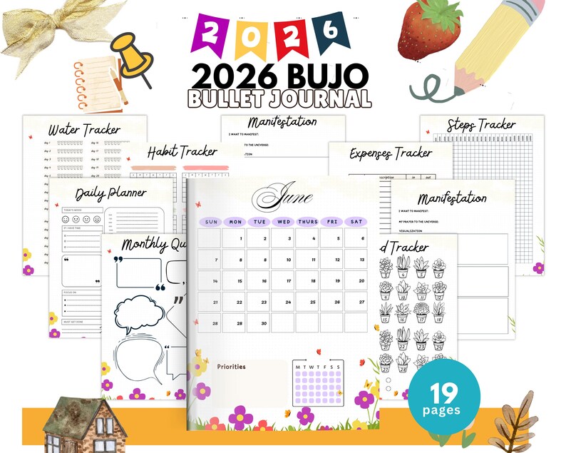 PLR 2026 Bullet Journal Printable Bujo Journal Pages, Digital Planner ...