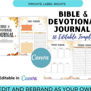 10 Faith Journal Bundle PLR Resell Canva Editable PDF Printable and ...