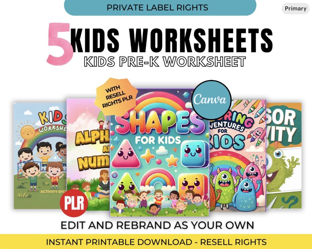 150+ Preschool Learning Worksheets Canva Editable for Kindergarten ...
