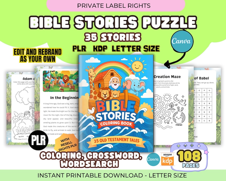 PLR Resell 35 Bible Studies for Children, Old Testament, Christian ...