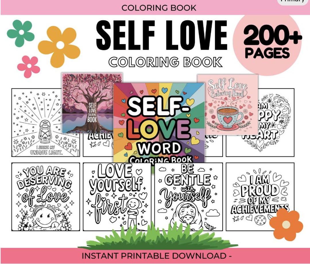 200 Self-love Affirmation Coloring Pages | Inspirational Motivational ...