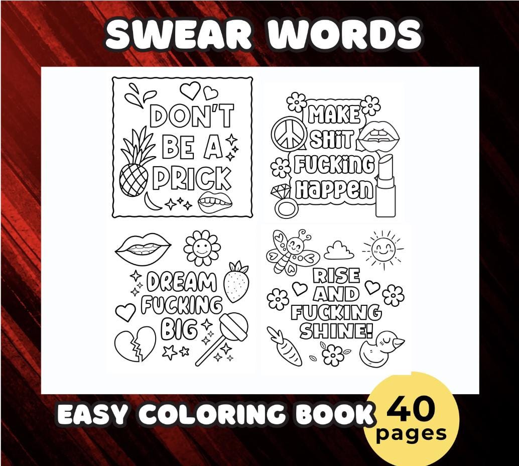 Swear Words Coloring Pages Printable Coloring Pages Funny Savage Swear ...