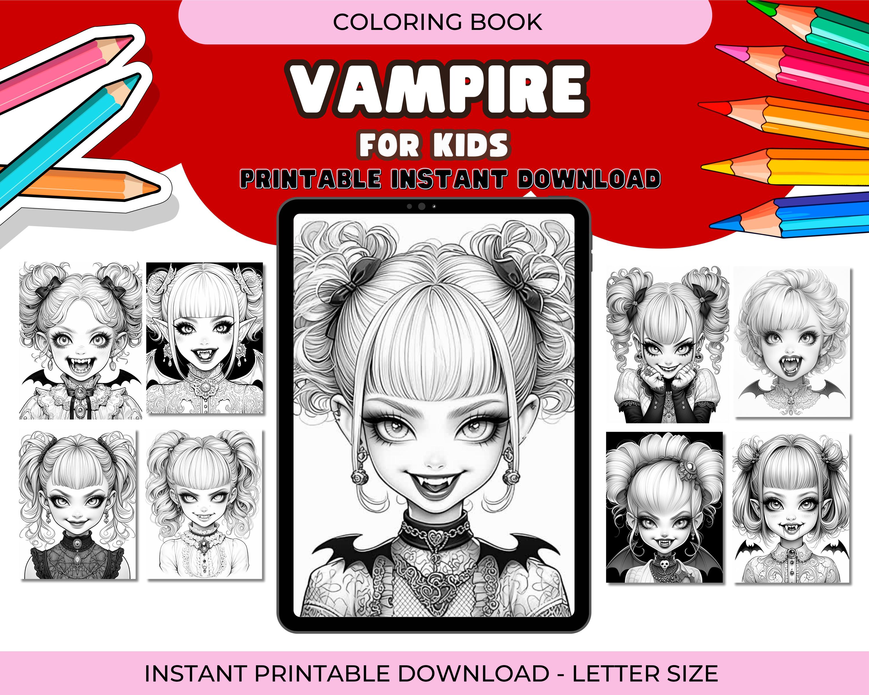 Cute Vampire Coloring Pages, 50 Printable Pretty Witch Coloring Pages ...