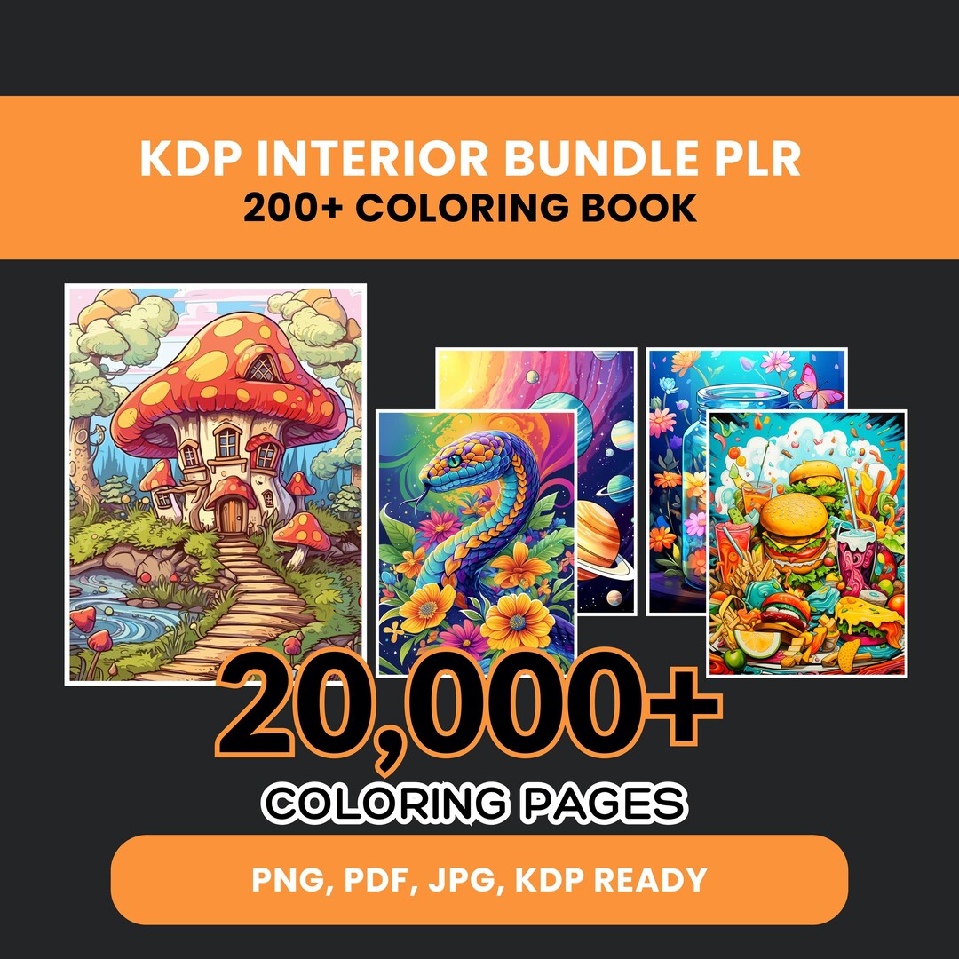 20k Coloring Book Bundle KDP Interior -digital Download - 200 Coloring ...