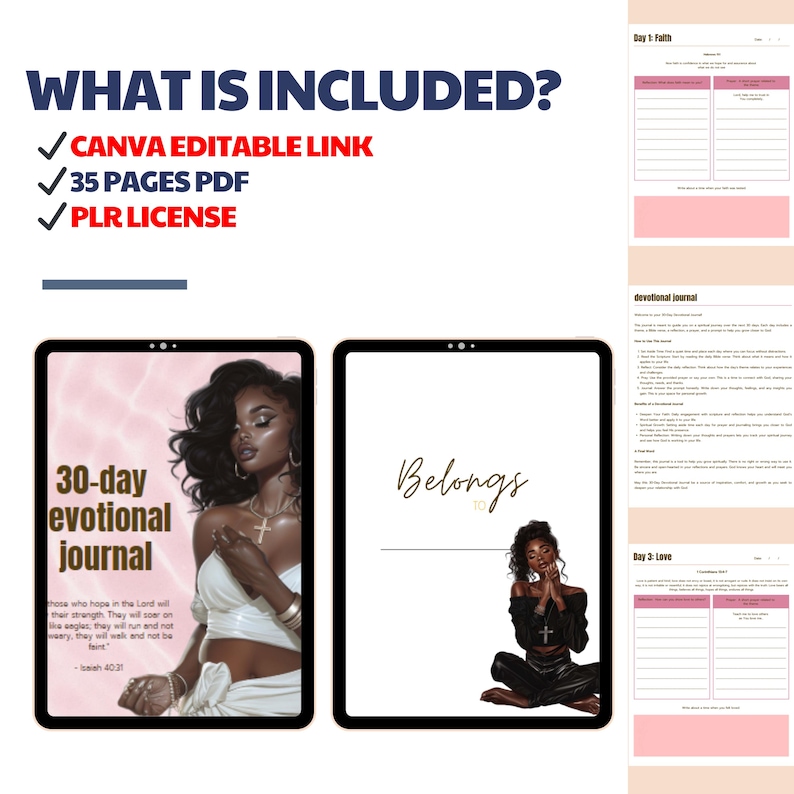 PLR 30 Daily Devotional Journal for KDP Canva Planner and Editable ...