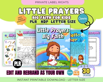 Editable Kids Prayer Workbook: Christian Preschool Activities, Bible ...