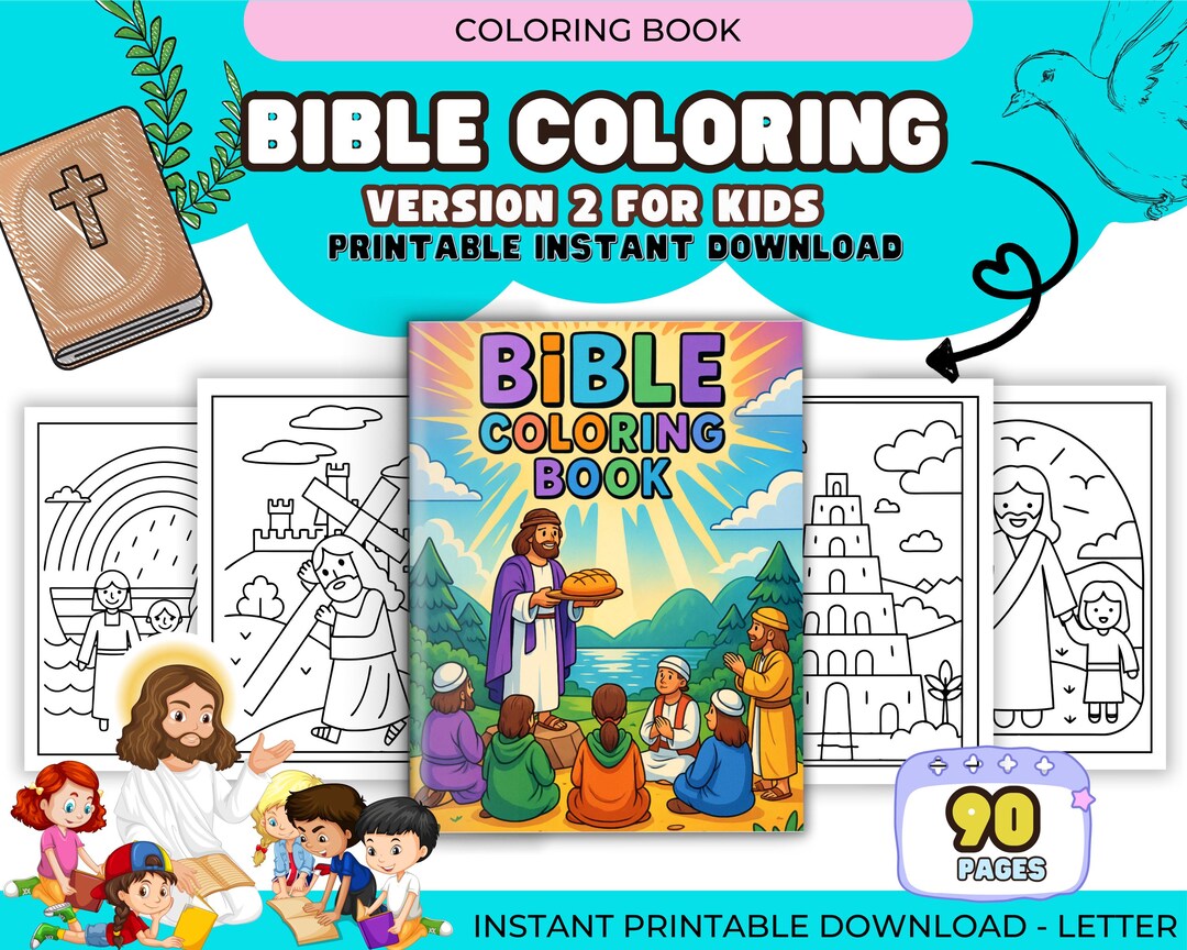 Bible Verse Coloring Book: 100 Pages of Scripture Art (PDF Printable ...