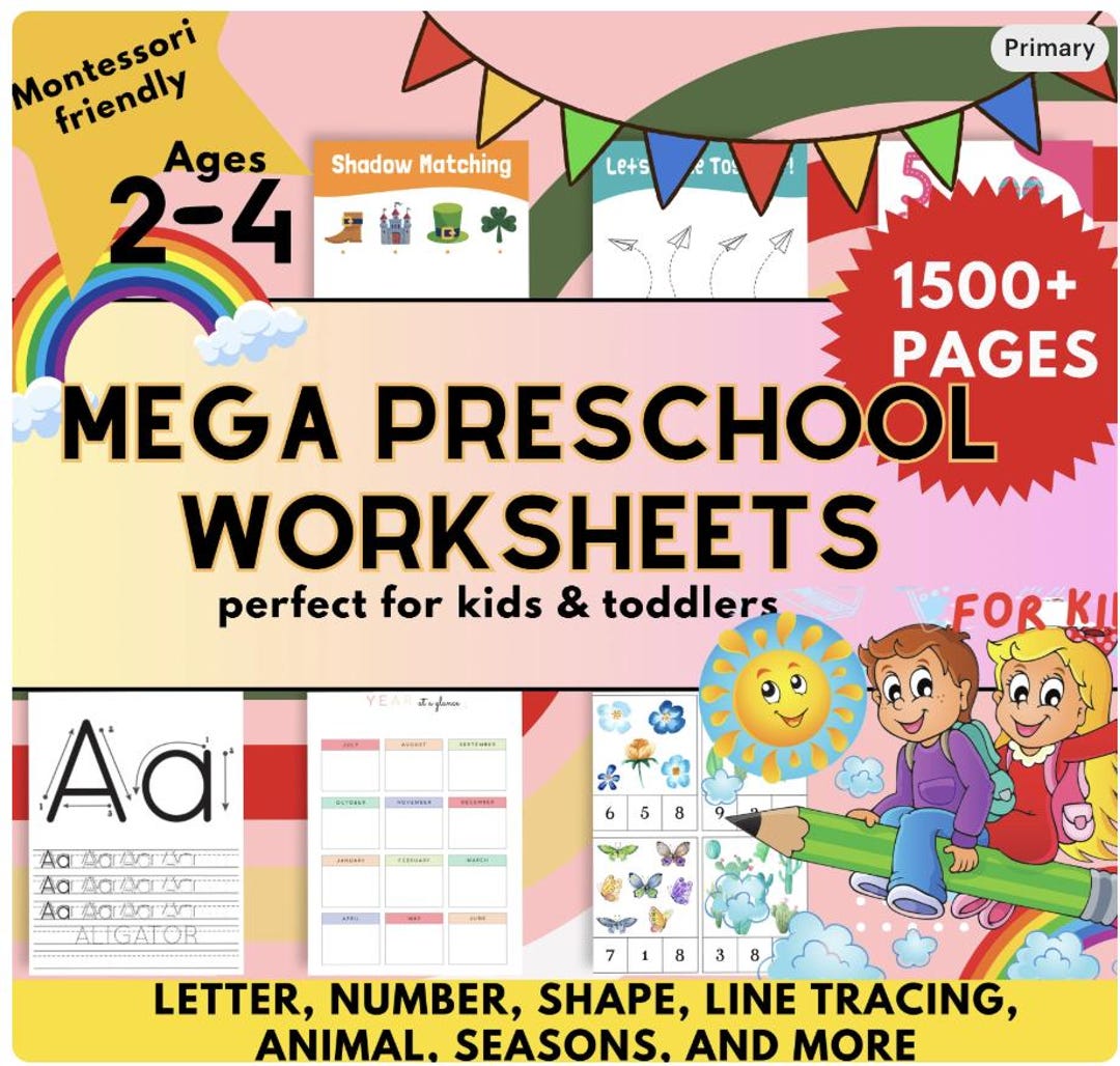 Preschool Pre-k + Kindergarten Learning Mega Bundle | 1500+ Page ...