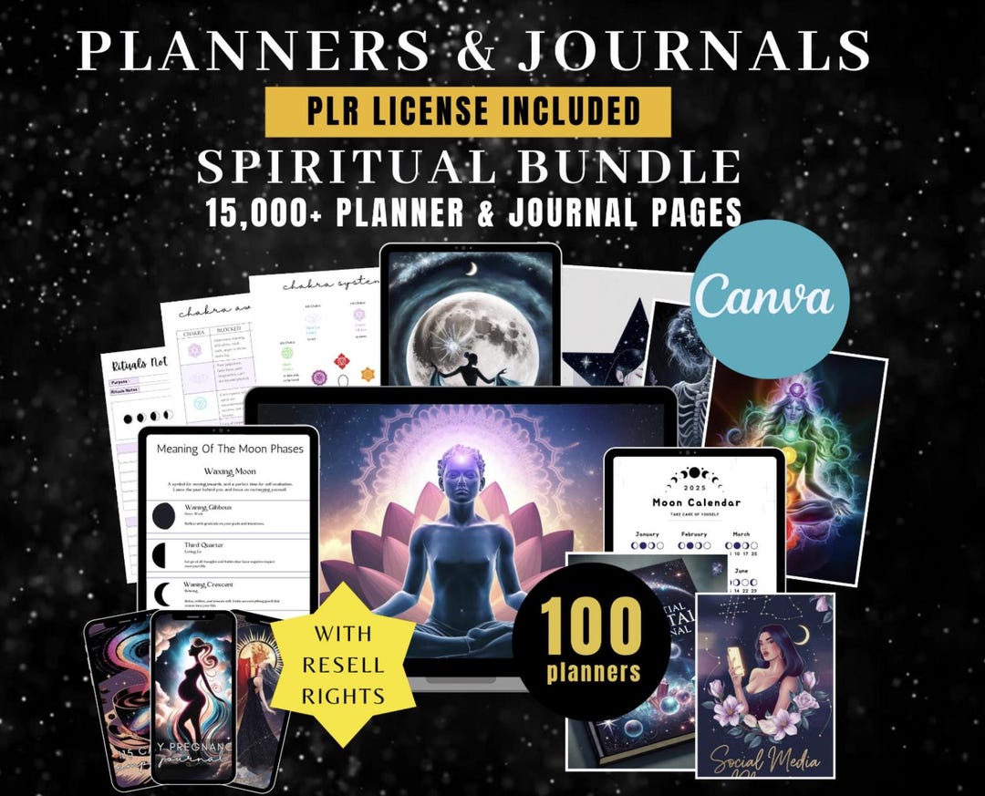 Spirituality Bundle PLR Planners - Shadow Work, Feminine Energy, Higher ...