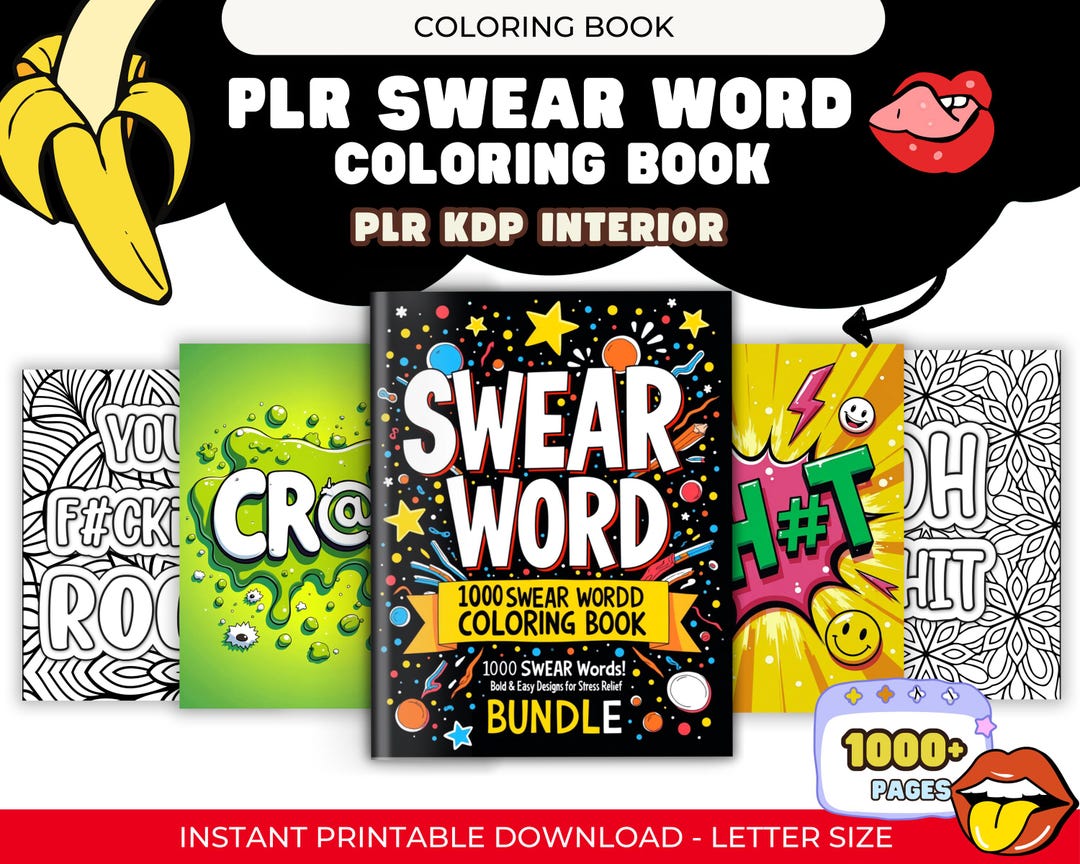 PLR Adult Swear Word Coloring Pages: 1000+ Hilarious Mandala Designs ...