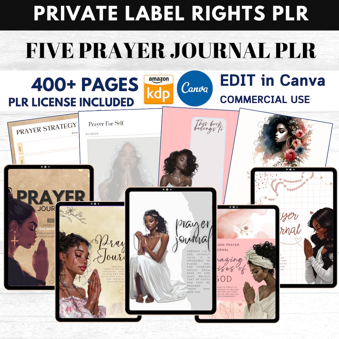 PLR Prayer Journal Bundle for Black Girl for KDP Interior Editable ...
