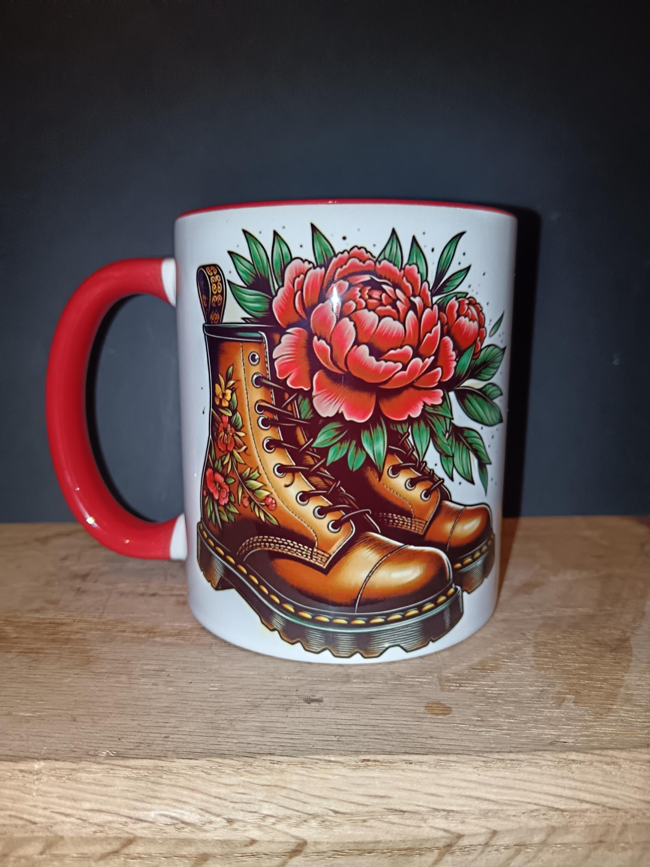 Doc Marten Style Traditional Tattoo Boots Mug - Etsy