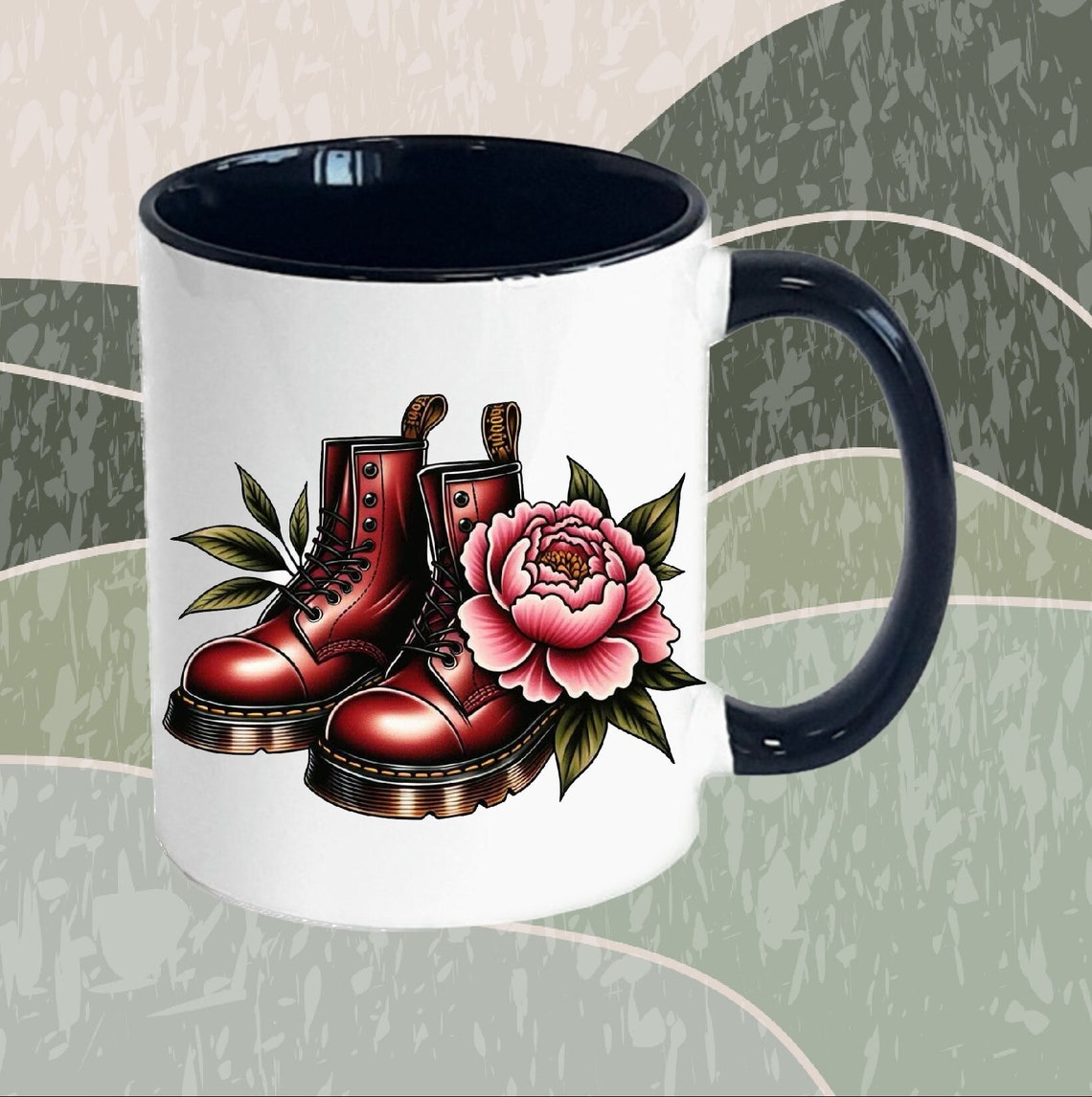 Doc Marten Style Traditional Tattoo Boots Mug - Etsy