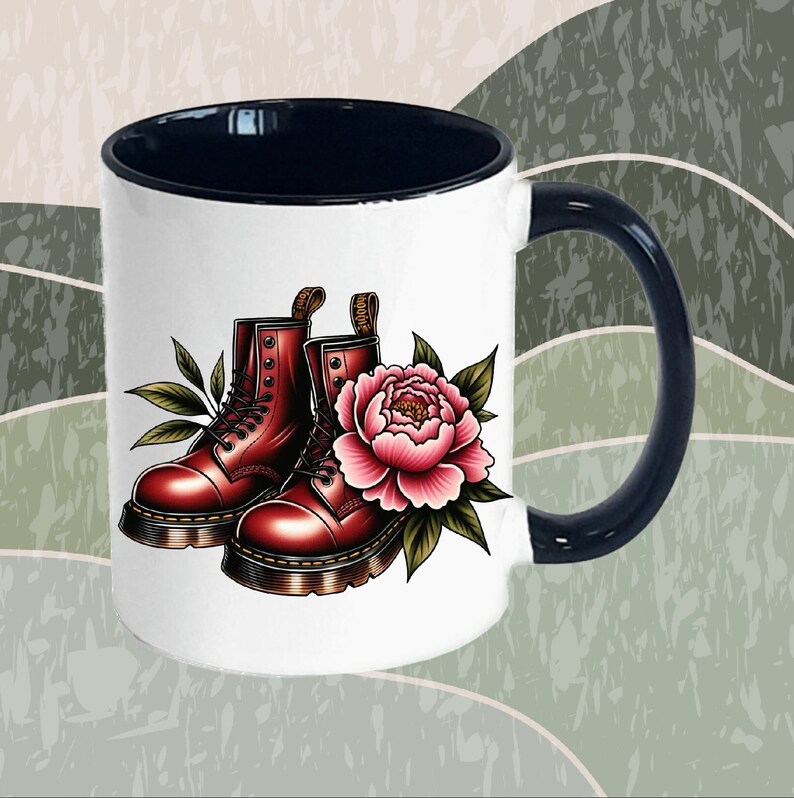Doc Marten Style Traditional Tattoo Boots Mug - Etsy