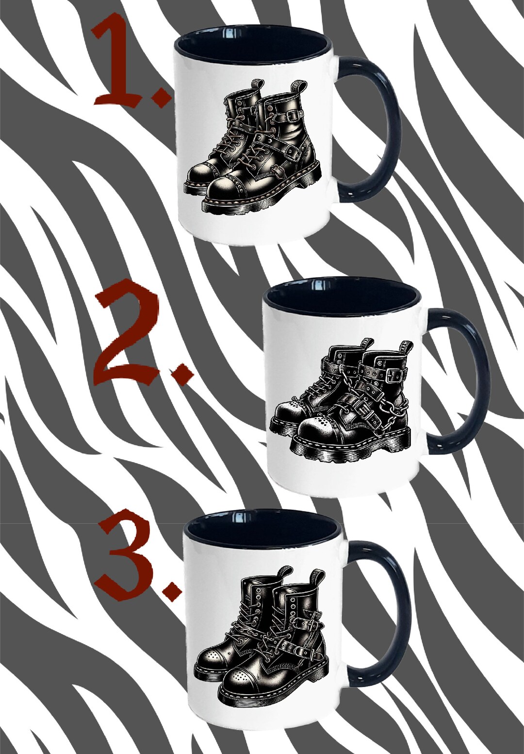 Doc Marten Style Traditional Tattoo Boots Mug Leather Harnesses Straps ...