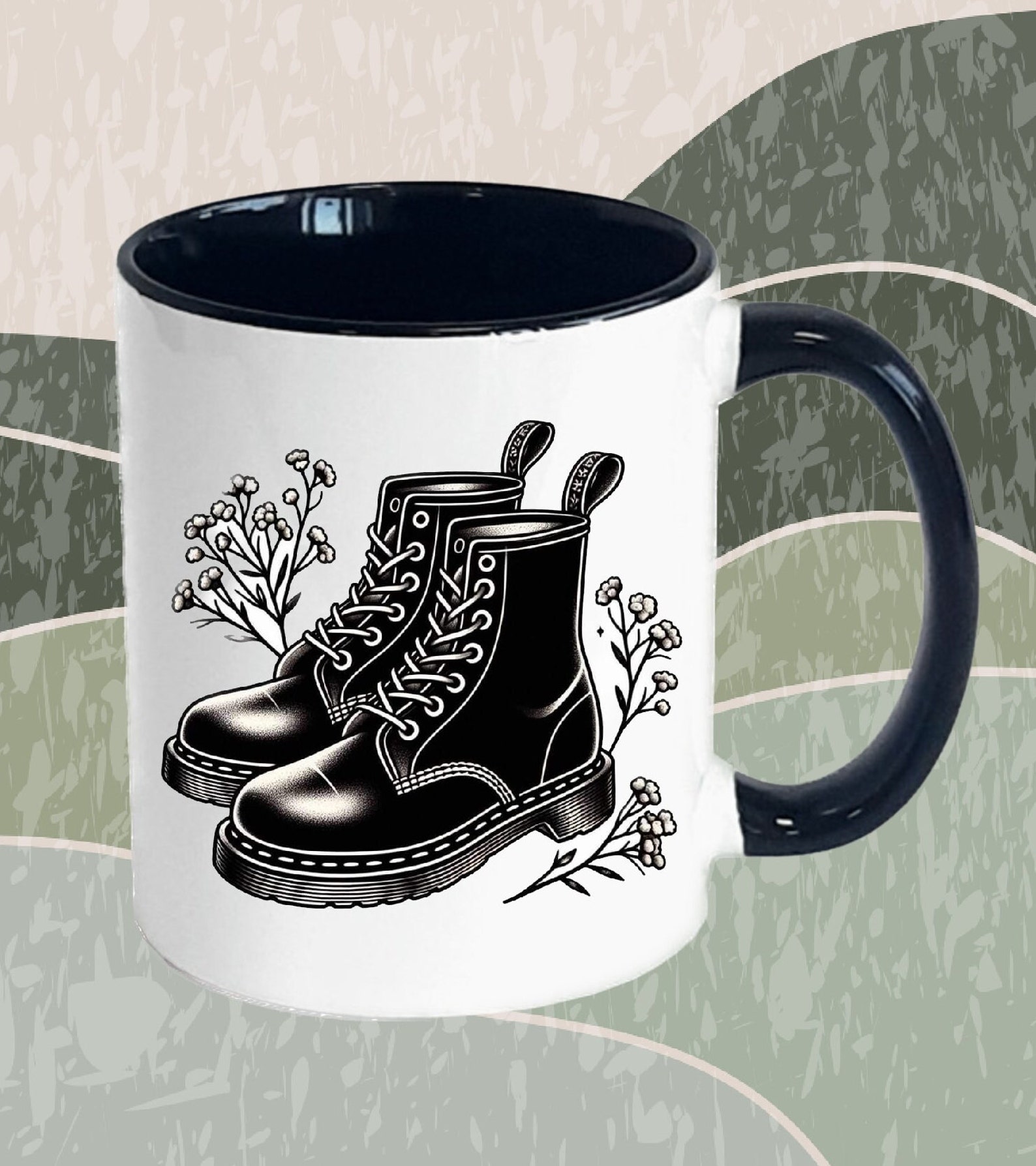 Doc Marten Style Traditional Tattoo Boots Mug - Etsy