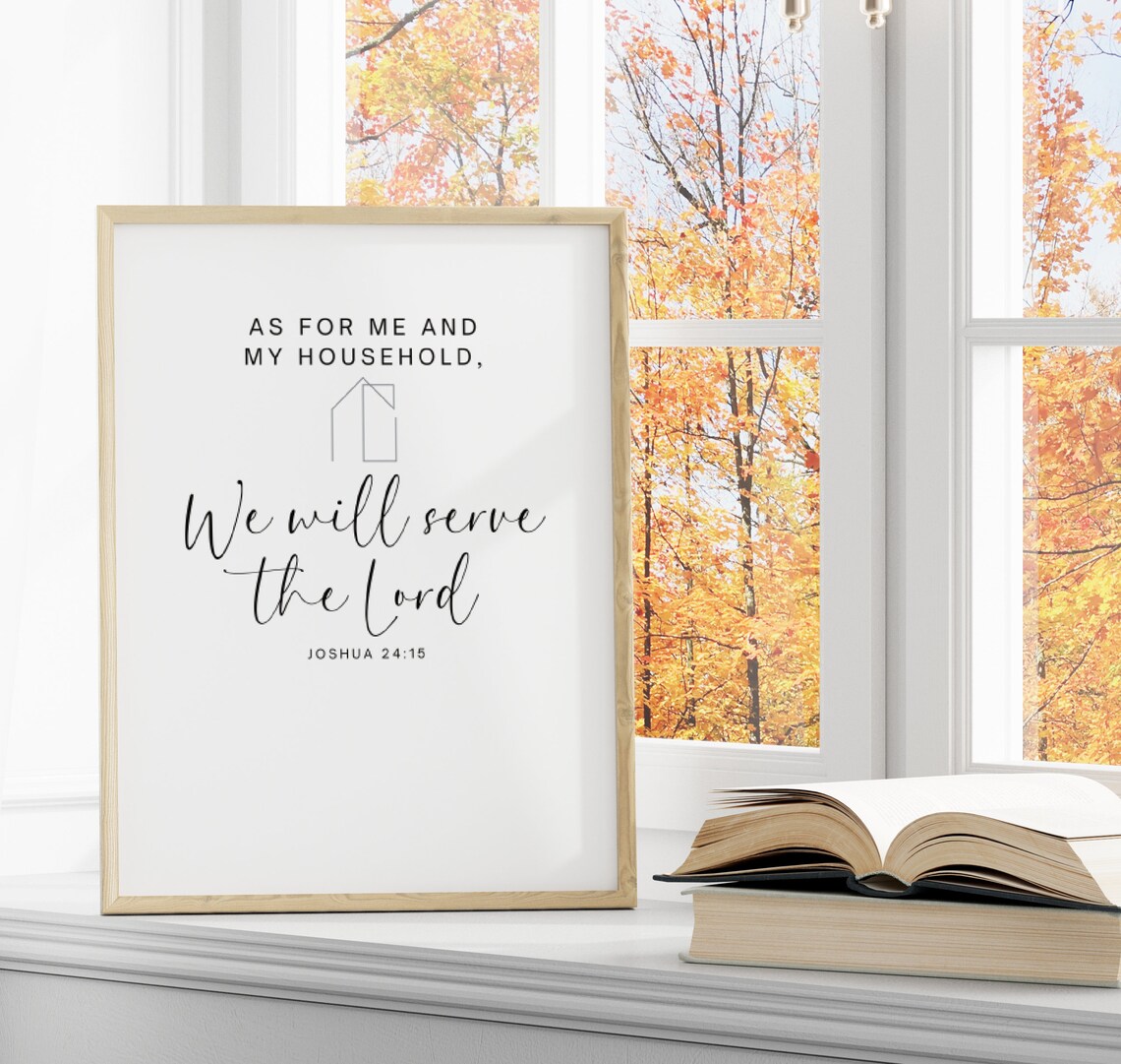 Joshua 24:15 We Will Serve the Lord Bible Verse Printable Wall - Etsy