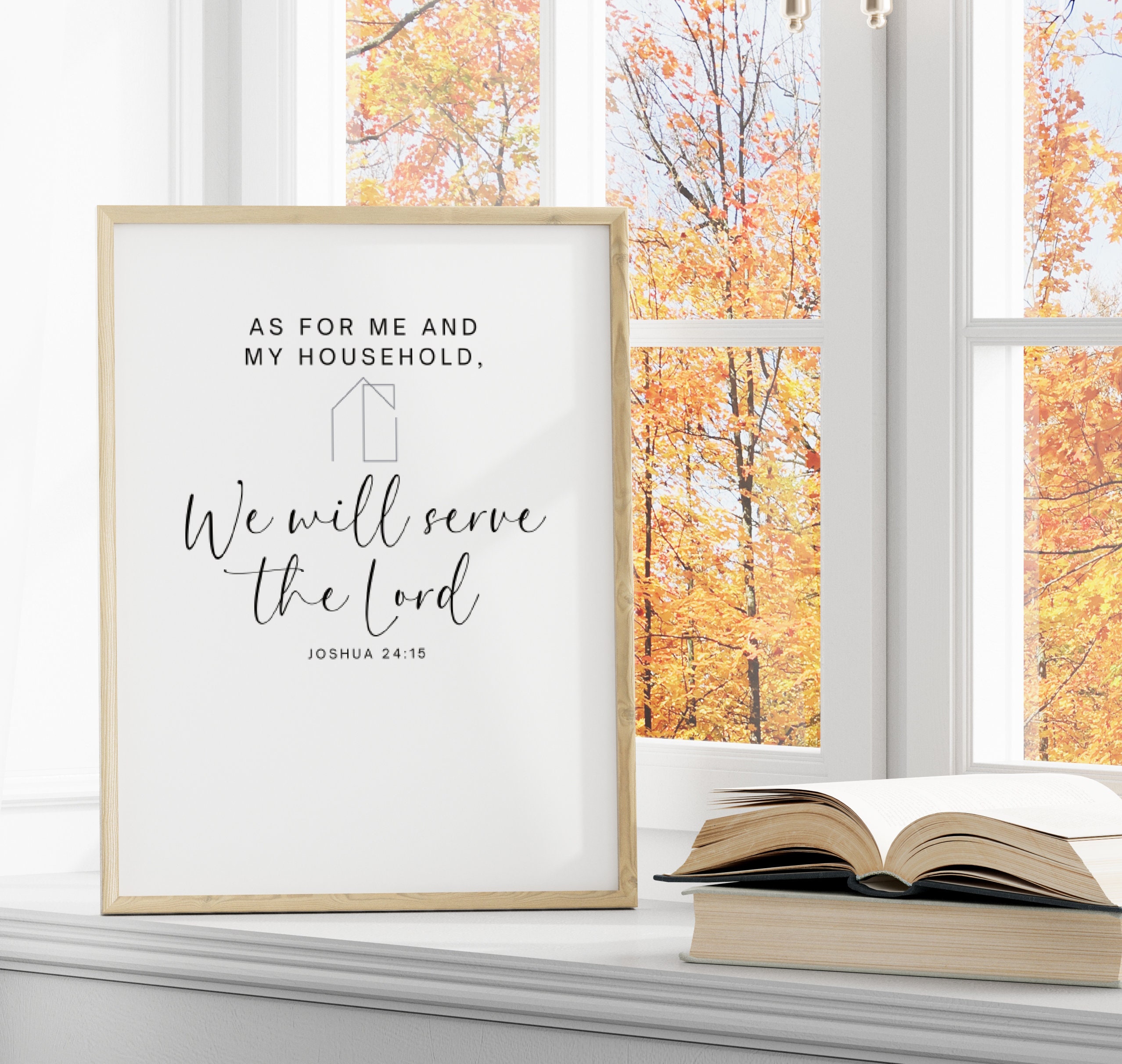 Joshua 24:15 We Will Serve the Lord Bible Verse Printable Wall Art ...