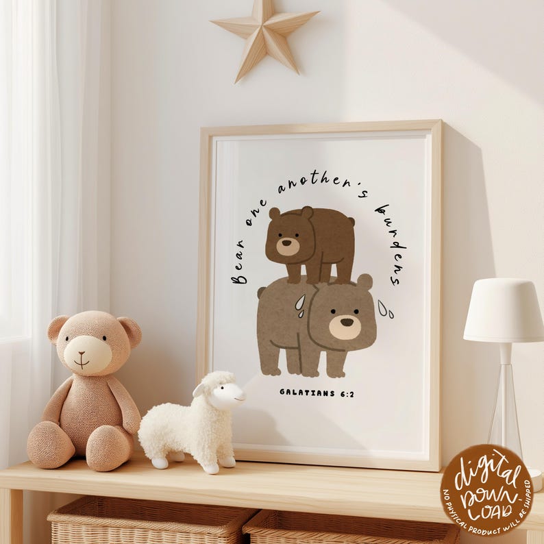 Christian Nursery Wall Art | Bear One Another’s Burdens | Bible Verse ...