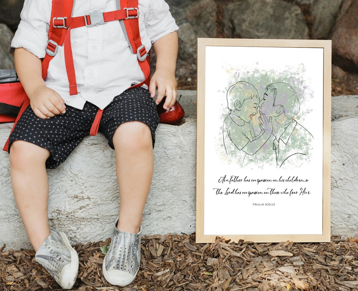 Christian Printable Art for Father's Day; Father and Son Artwork With ...