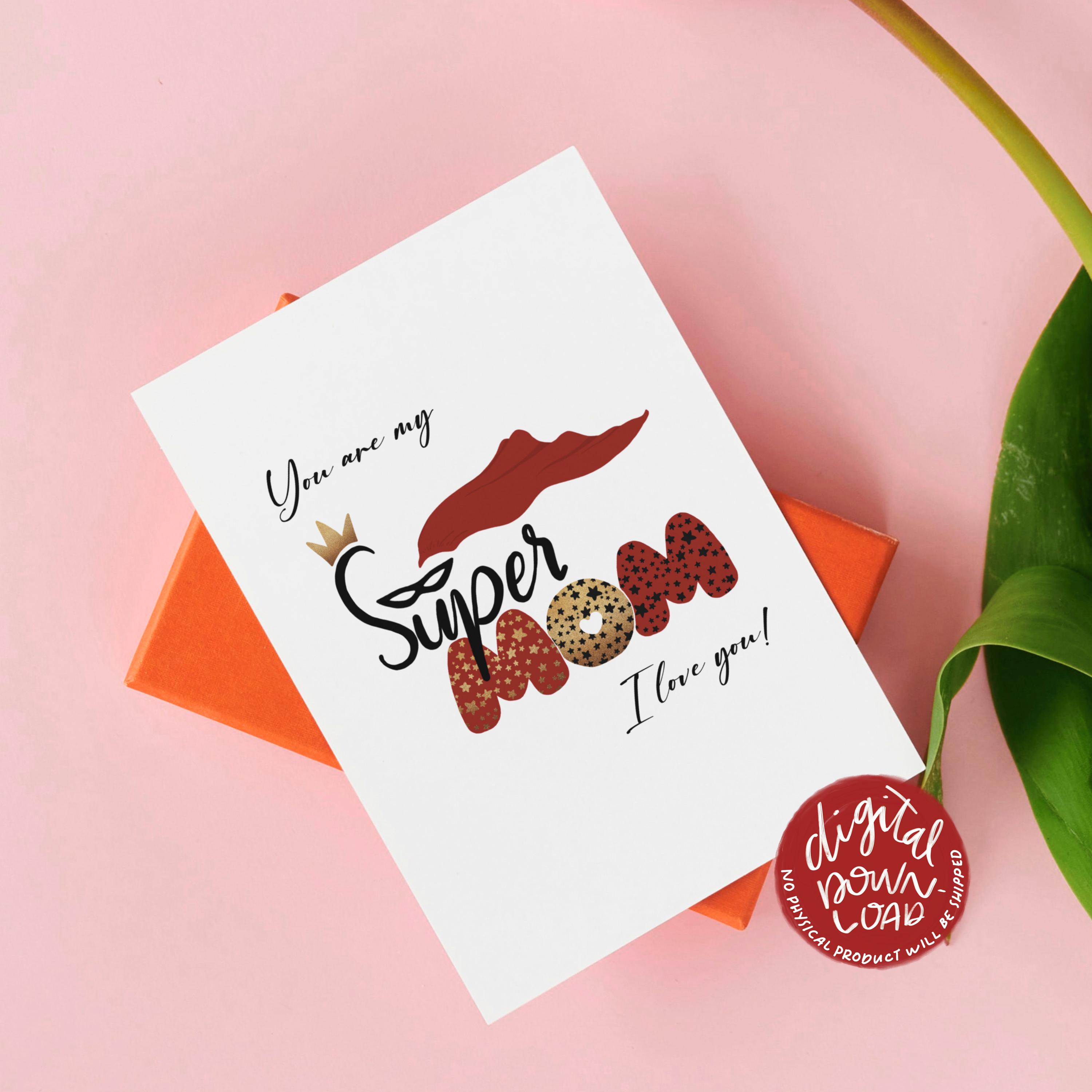 Hand-drawn Mother's Day PNG Clip Art; Super Mom Png; Hero Mom ...