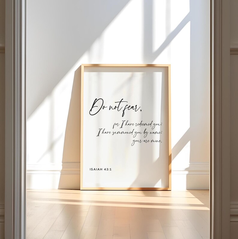 Minimalist Christian Bible Verse Wall Art Isaiah 43:1 Do Not Fear, for ...