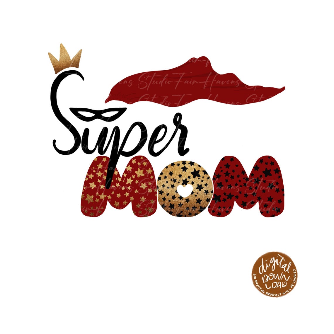 Hand-drawn Mother's Day PNG Clip Art; Super Mom Png; Hero Mom ...