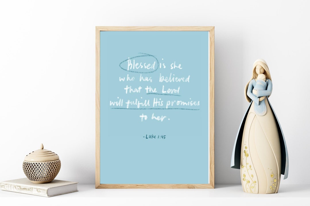 Minimalist Hand Written Bible Verse; Printable Wall Art; Luke 1:45 the ...