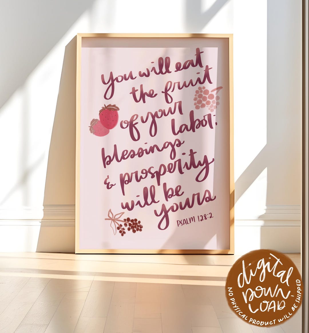 Handwritten Scripture Art; Fruit Themed Bible Verse Print – Hand ...