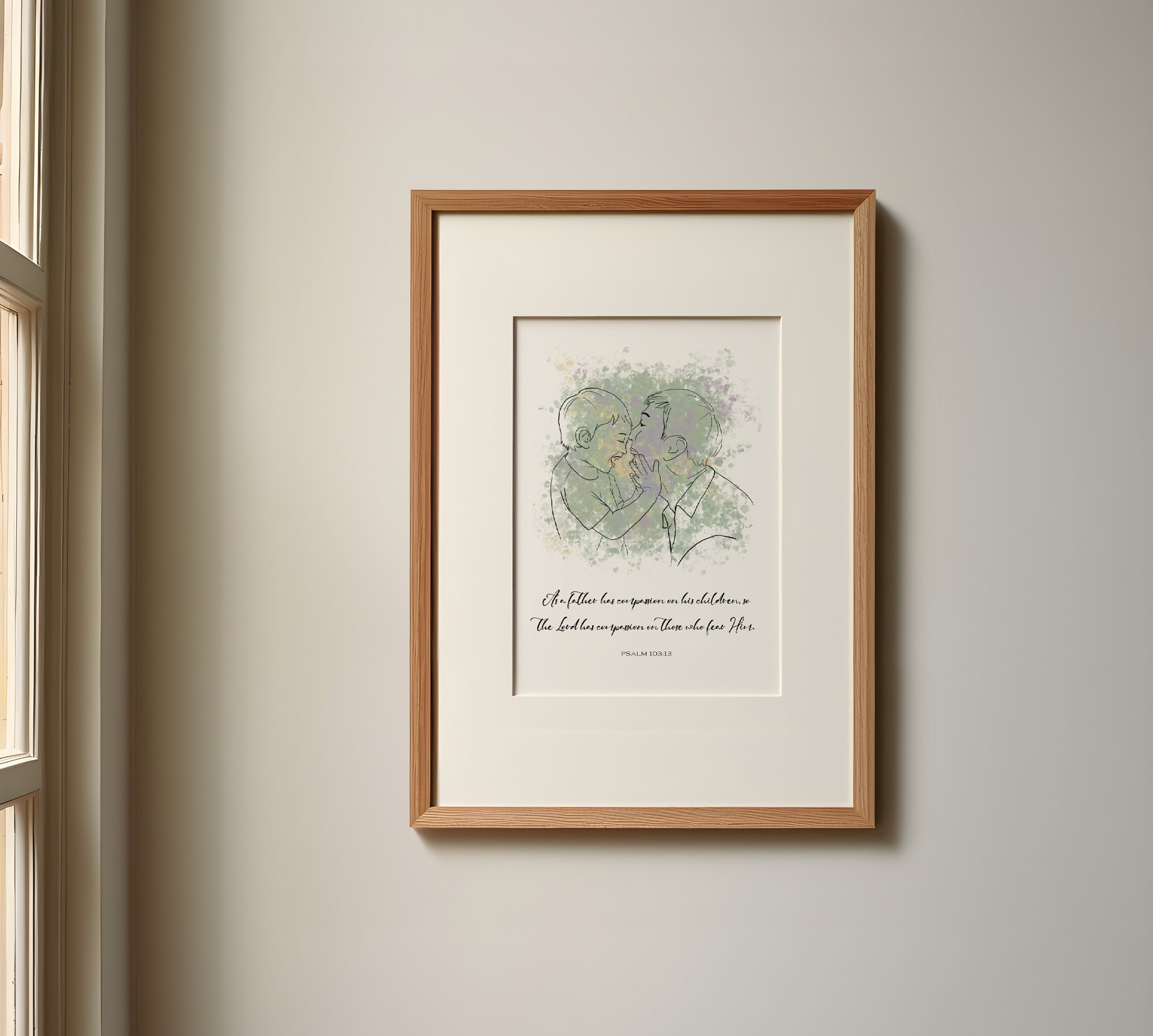 Christian Printable Art for Father's Day Father and Son Artwork With ...