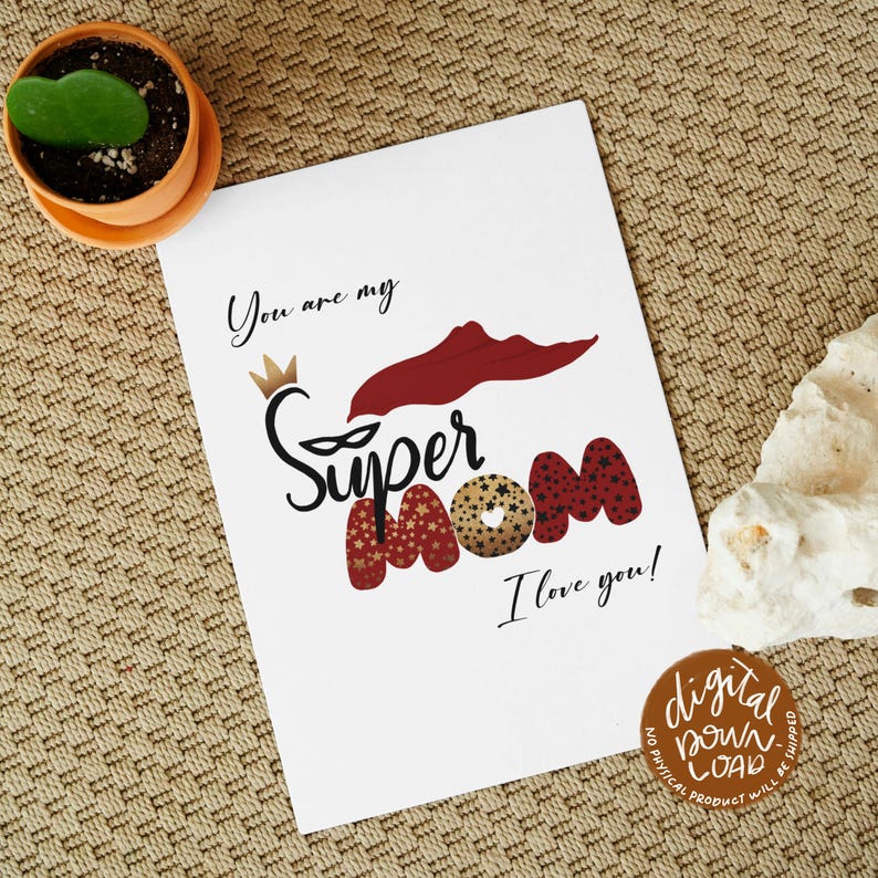 Hand-drawn Mother's Day PNG Clip Art; Super Mom Png; Hero Mom ...