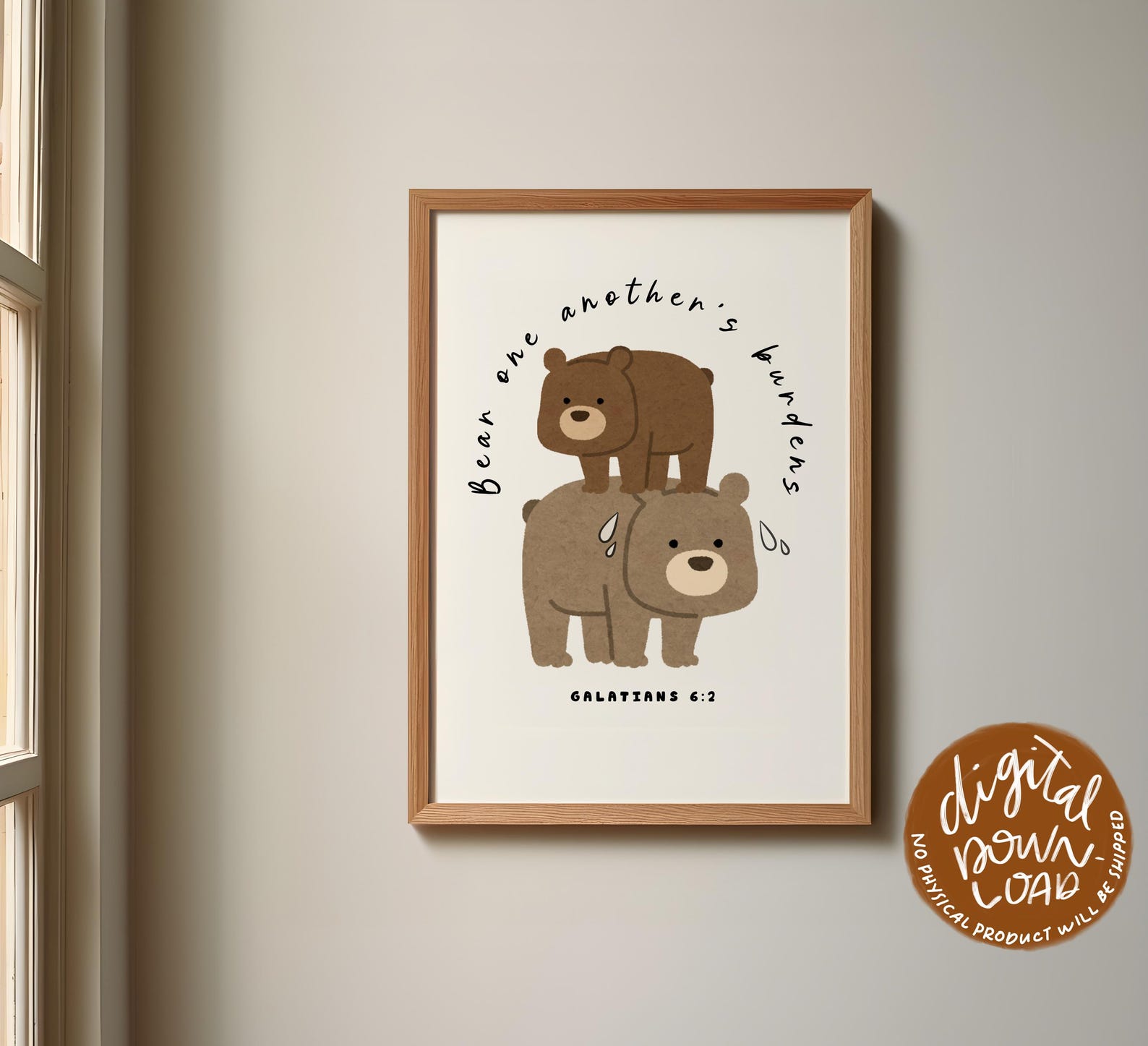 Christian Nursery Wall Art | Bear One Another’s Burdens | Bible Verse ...